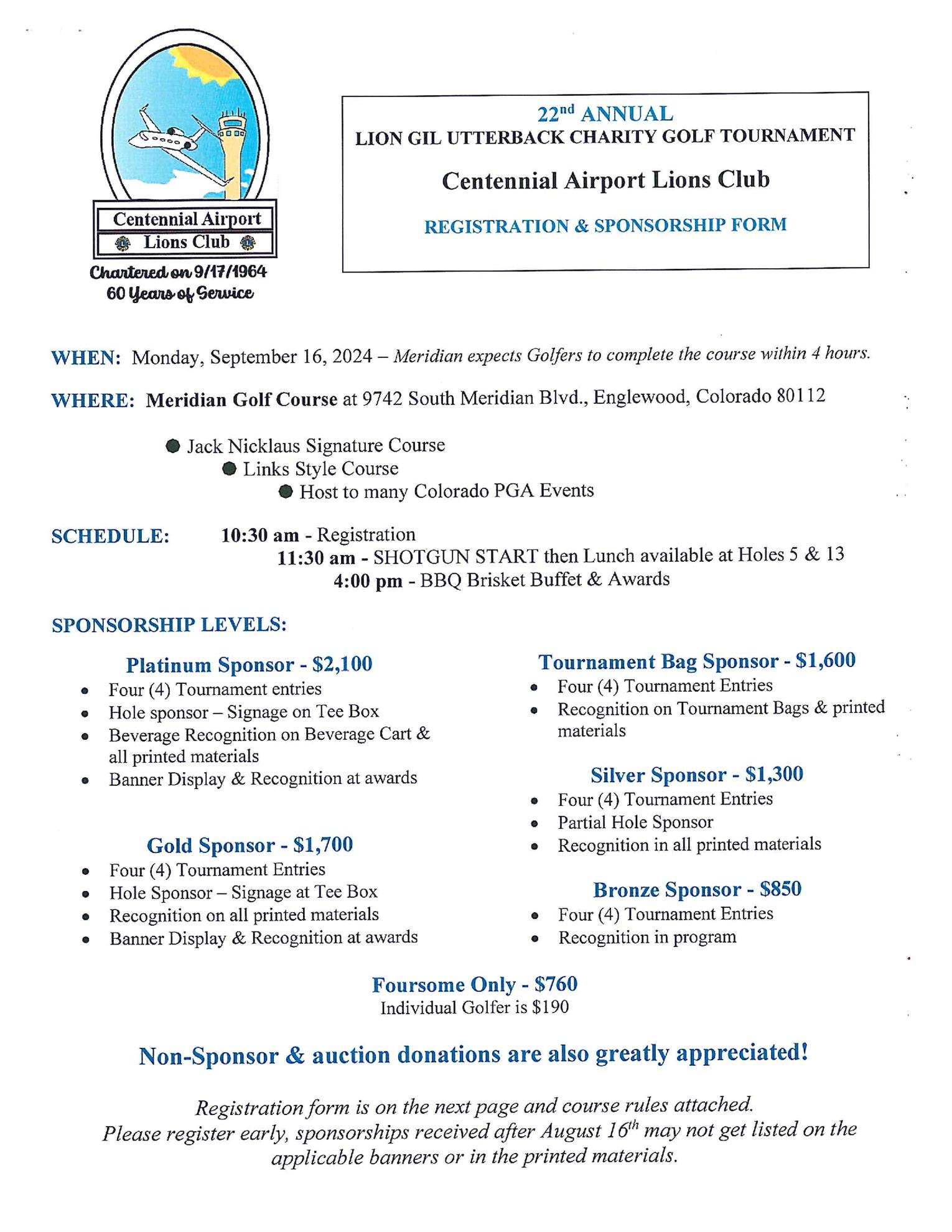 Centennial Airport Lions Charity Golf | Lions Club of Denver