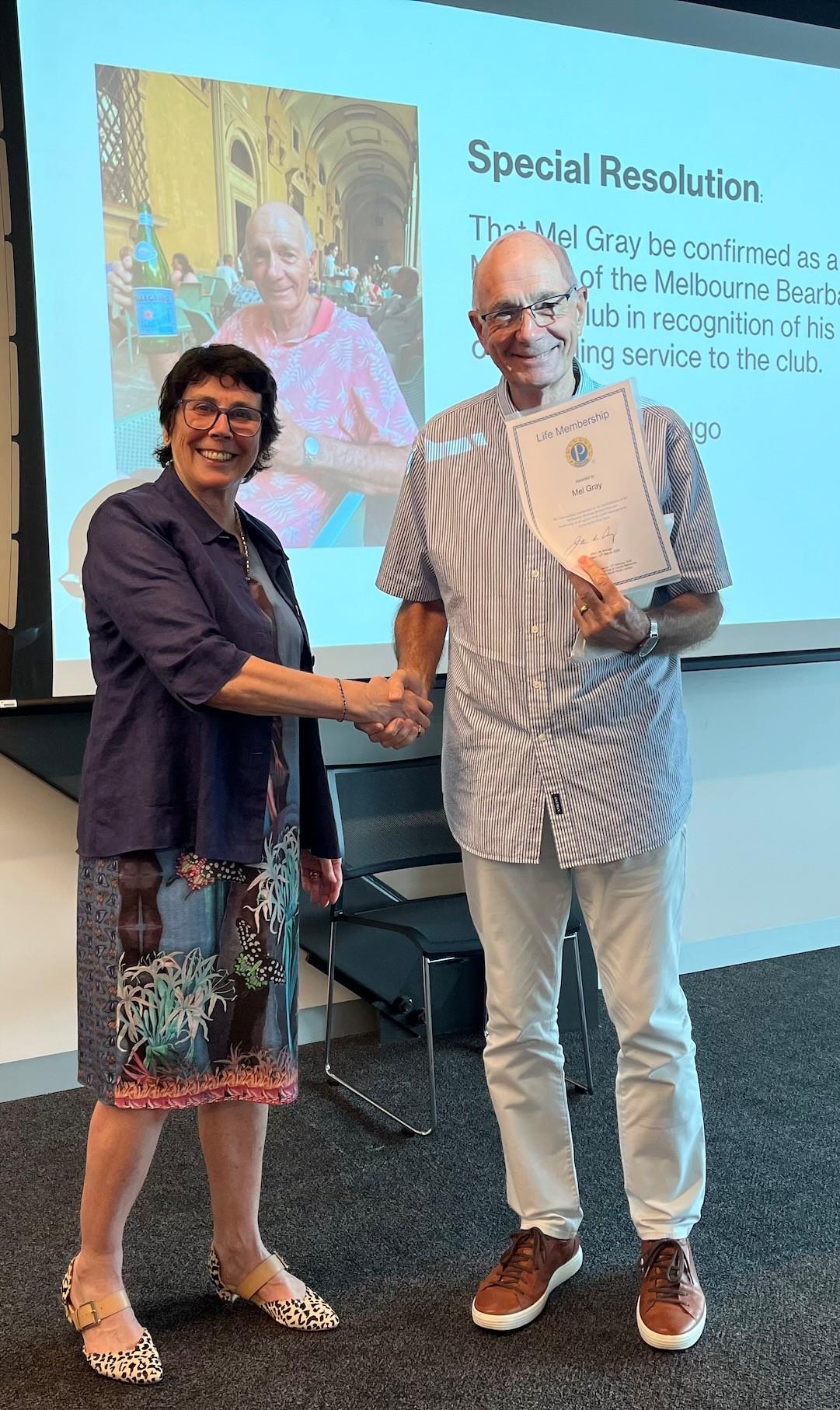 New Life Member | Melbourne Bearbrass Probus Club