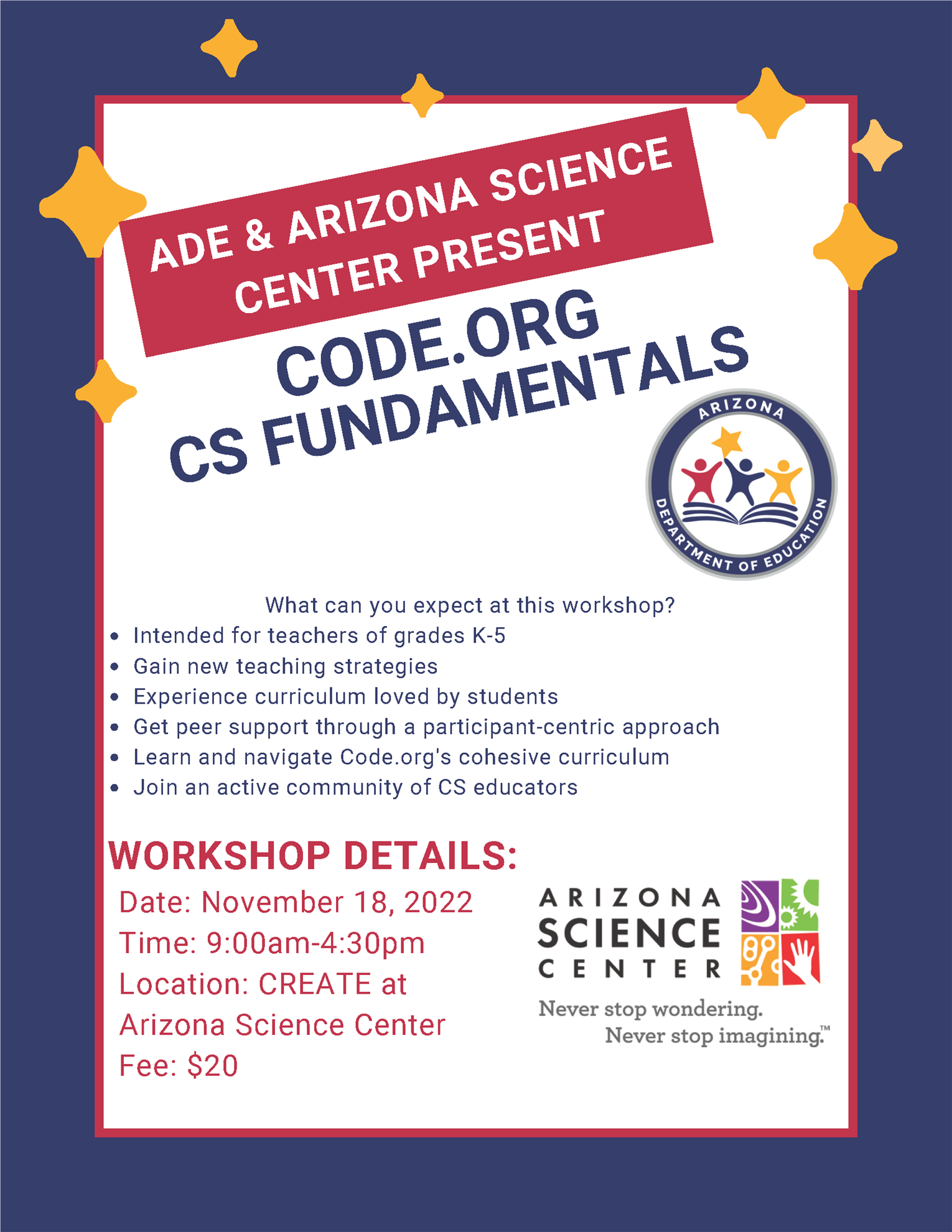 CS Fundamentals Workshop | CSTA Arizona CS Fundamentals Workshop | CSTA Arizona