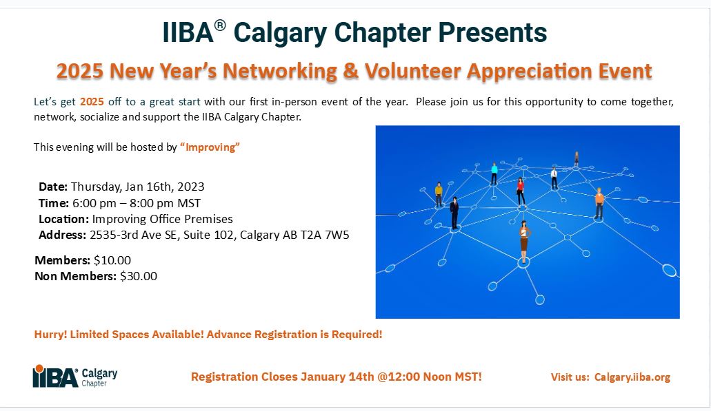 2025 Networking & Volunteer Appreciation Event | IIBA Calgary Chapter